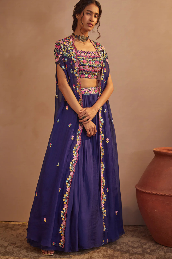 Aneesh Agarwal Purple lehenga set – Kuro Clothing India