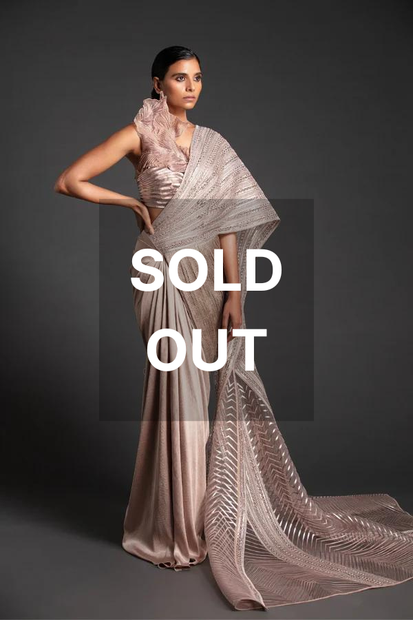 Amit Aggarwal Blush 3D METALLIC SAREE – Kuro Clothing India