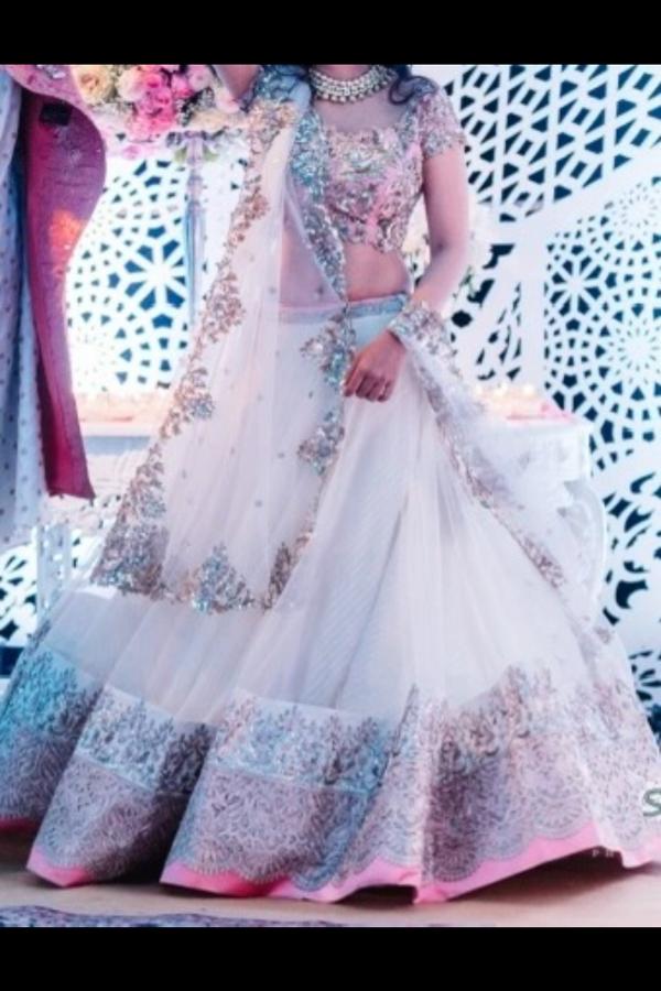Anushree reddy white organza lehenga – Kuro Clothing India