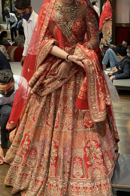 Marwar couture red bridal lehenga – Kuro Clothing India