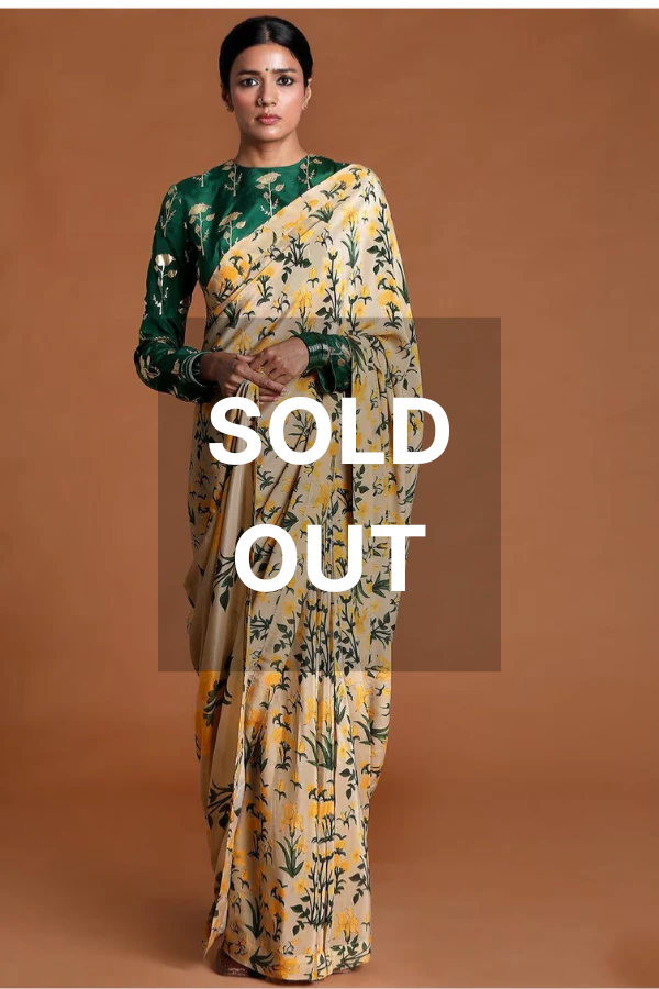 MASABA Floral Print Saree – Kuro
