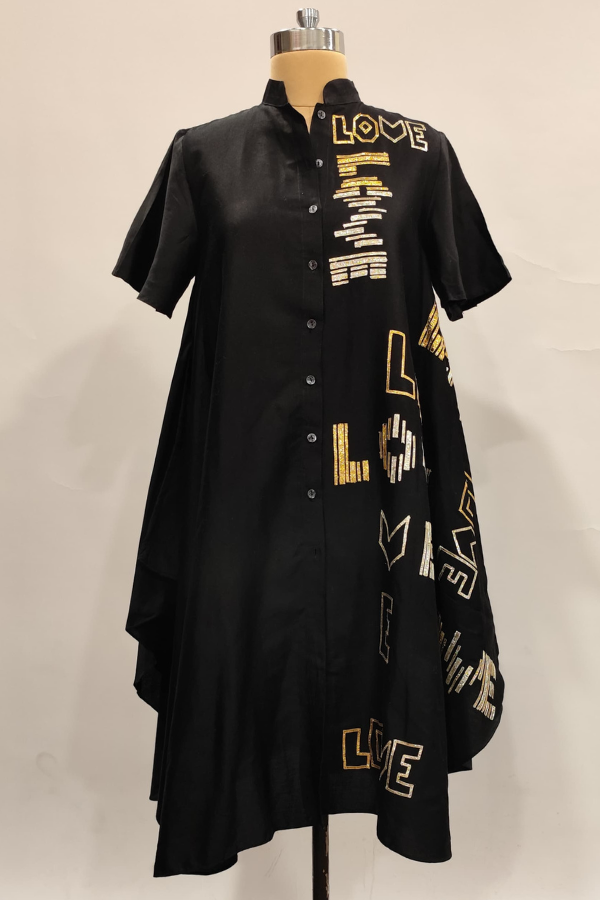 Gulabo By Abu Sandeep Black Embroidered Dress – Kuro Clothing India